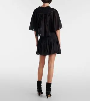 MARANT ETOILE Garia Lace-trimmed Cotton Blouse