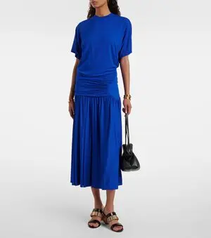 FERRAGAMO Draped Jersey T-shirt Dress