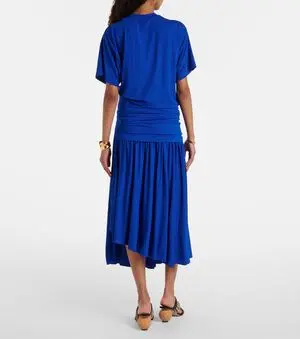 FERRAGAMO Draped Jersey T-shirt Dress