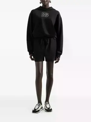 Dolce & Gabbana Cotton Hoodie With Logo Print - Black