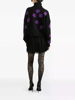Dolce & Gabbana Dg Logo Turtleneck Sweater - Black