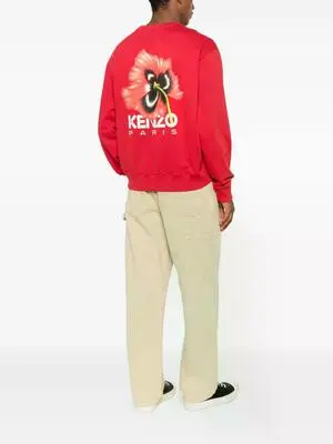 Kenzo Crewneck Floral Print Cotton Sweatshirt