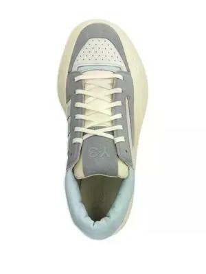 Y3 Suede Panelling Platform Sole Lace-up Sneakers - Grey