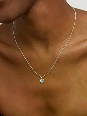 Monica Vinader April Grown Diamond Pendant Necklace