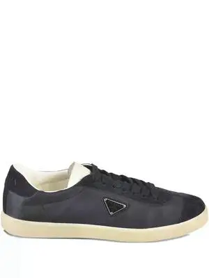 Prada Suede Panelled Lace-up Sneakers - Blue