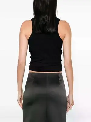Magda Butrym Ribbed Knit Tank Top With Knot Detailing - Black