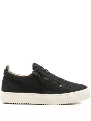 GIUSEPPE ZANOTTI Zip-detail Lace-up Sneakers - Black