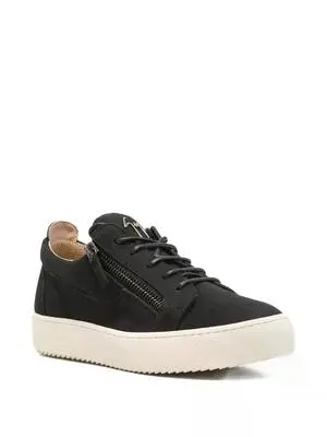GIUSEPPE ZANOTTI Zip-detail Lace-up Sneakers - Black