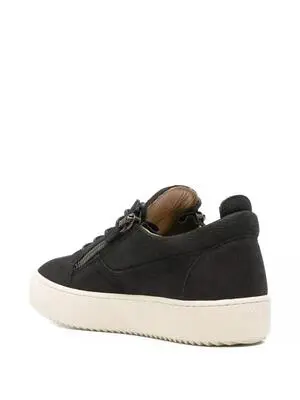 GIUSEPPE ZANOTTI Zip-detail Lace-up Sneakers - Black