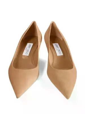 JIMMY CHOO Amelia Pointed Toe Kitten Heel Pumps - Neutrals