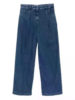 Ba&sh Pleated Detail Wide Leg Jeans - Blue