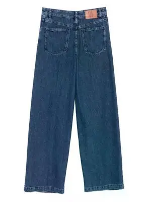 Ba&sh Pleated Detail Wide Leg Jeans