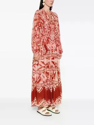 Farm Rio Tropical Print V-neck Maxi Dress