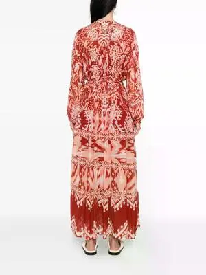 Farm Rio Tropical Print V-neck Maxi Dress