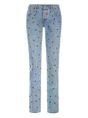 LEVI'S X 10 Corso Como Embroidered Cotton Jeans