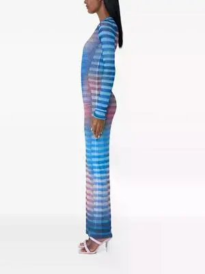 JEAN PAUL GAULTIER Long Sleeve Striped Bodycon Dress