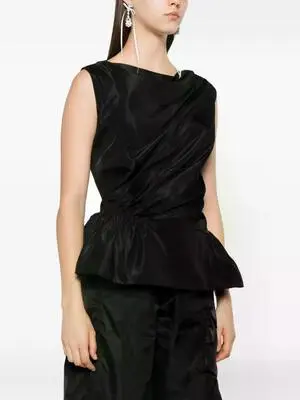 Simone Rocha Sleeveless Draped Peplum Top