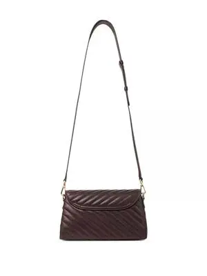 JIMMY CHOO Quilted Leather Shoulder Bag With Pearl Embellished Strap