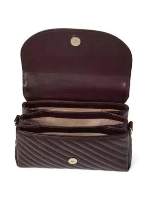 JIMMY CHOO Quilted Leather Shoulder Bag With Pearl Embellished Strap