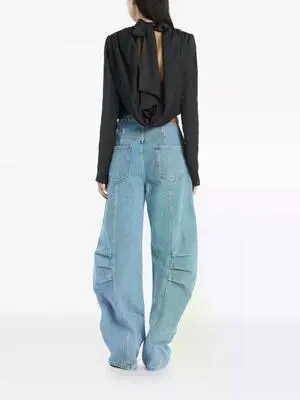 ROTATE BY BIRGER CHRISTENSEN Long Sleeve Draped Back Top