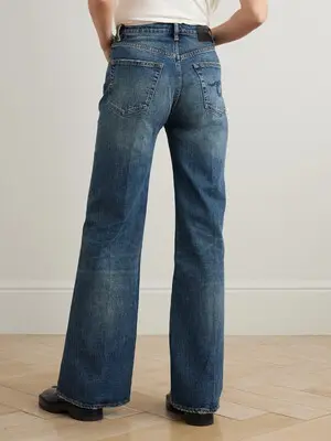 R13 Charlotte Distressed High-rise Bootcut Jeans