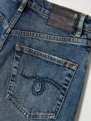 R13 Charlotte Distressed High-rise Bootcut Jeans