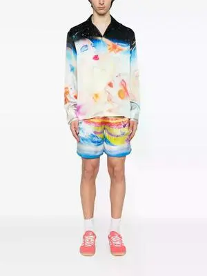 Casablanca Celestial-print Silk Shirt - Blue