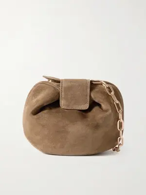 Gabriela Hearst Soft Demi Suede Clutch - Brown