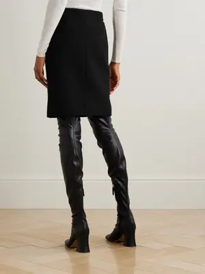 Chloé Button-embellished Wool-blend Bouclé Mini Skirt