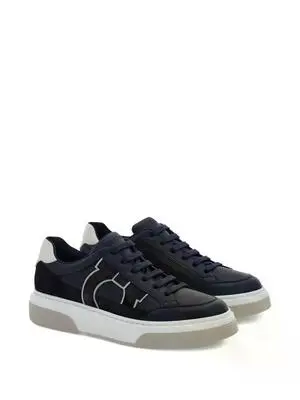 FERRAGAMO Gancini Suede Detail Sneakers