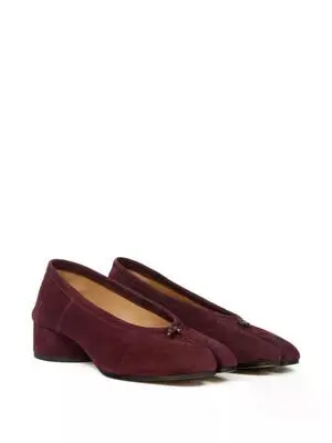 MAISON MARGIELA Tabi Split Toe Suede Ballerinas - Red