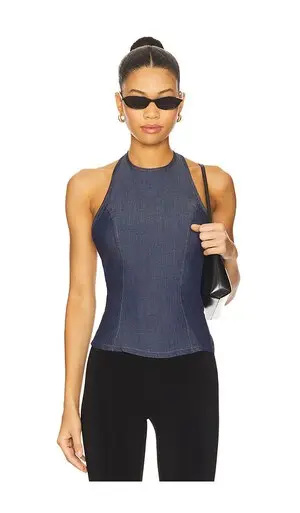 EB DENIM Iris Halterneck Tank - Blue