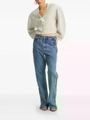 ROTATE BY BIRGER CHRISTENSEN Lace-up Straight-leg Jeans - Blue