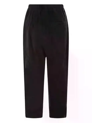By Walid Floral-embroidered Elasticated-waist Trousers