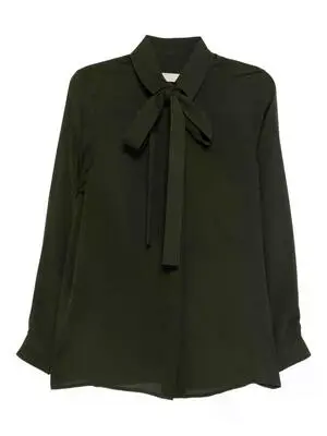 Elie Saab Silk Shirt With Detachable Neck Strap - Green