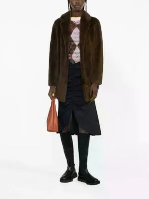 YVES SALOMON Notched Lapel Single-breasted Coat