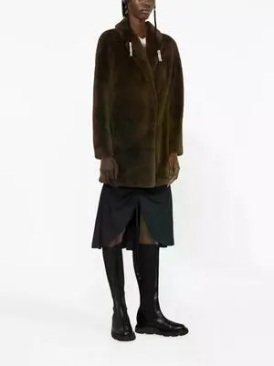 YVES SALOMON Notched Lapel Single-breasted Coat