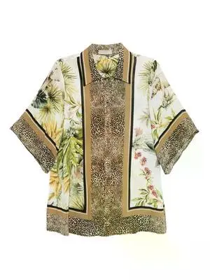Elie Saab Savannah Print Chiffon Shirt - Neutrals