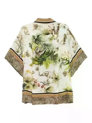 Elie Saab Savannah Print Chiffon Shirt - Neutrals