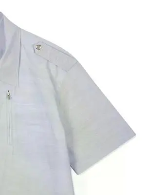 STUDIO TOMBOY Zip-fastening Shirt With Light Stripes - Blue