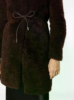 YVES SALOMON Belted Shearling Coat