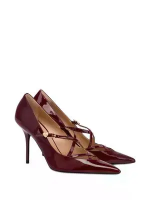 Moschino Bordeaux Leather Pointed Toe Pumps