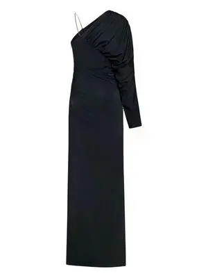 DANAME Asymmetrical Draped Evening Dress - Black