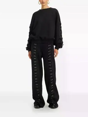ROTATE BY BIRGER CHRISTENSEN Lace-up Detail Track Pants - Black