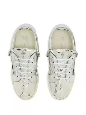GIUSEPPE ZANOTTI Nicki Zip-detail Leather Sneakers - Grey