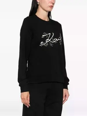 Karl Lagerfeld Floral Embroidered Cotton Sweatshirt