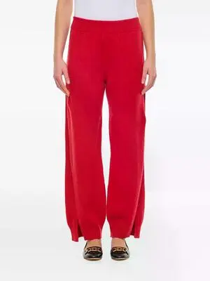 BARRIE Ribbed Hem Trousers - Red