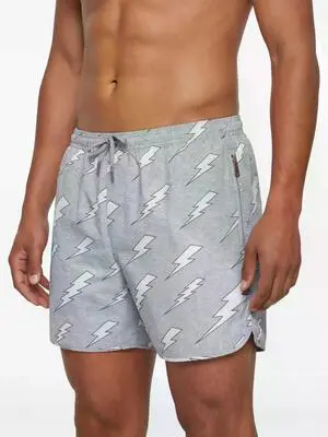 Neil Barrett Rain Bolts-print Swim Shorts