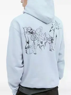 ICE & TECHNO Cross-print Snap-fastening Hoodie