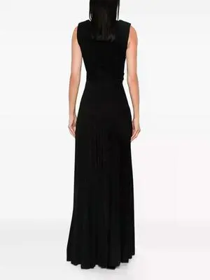 Elisabetta Franchi Pleated Cut-out Maxi Dress